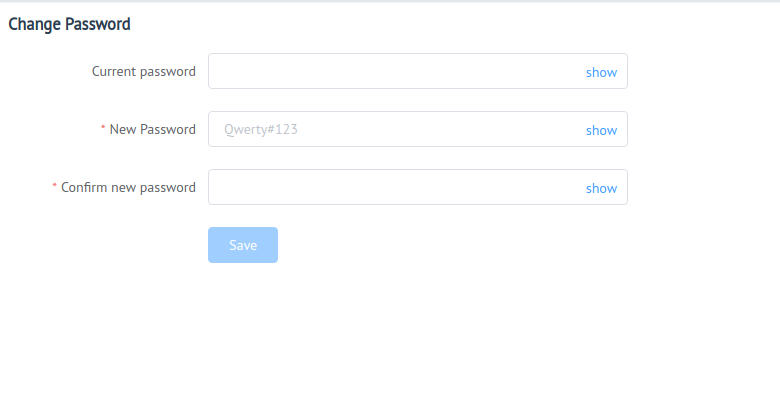 User account - Corefy Merchant Documentation
